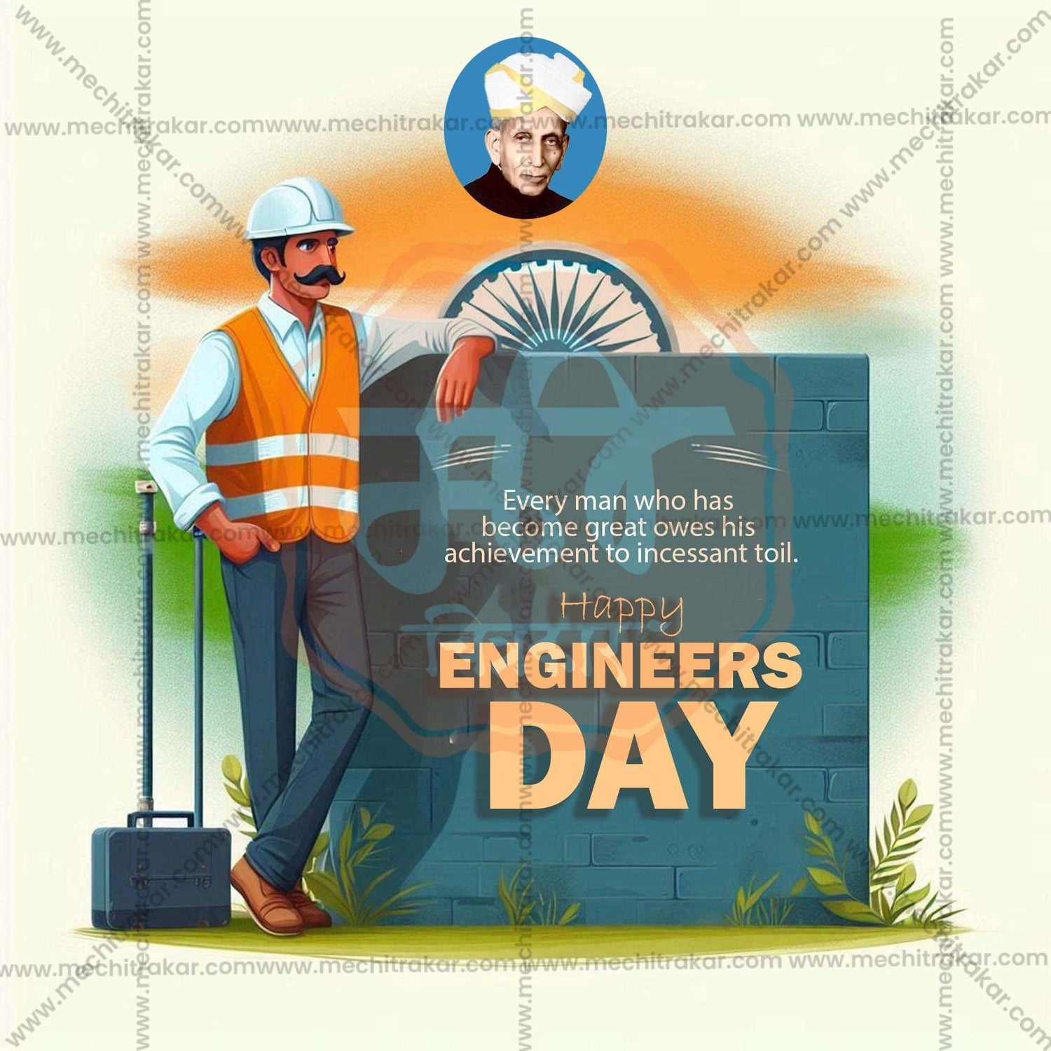 15 September | Engineer's Day PSD & JPG | Marathi, Hindi, English – Me Chitrakar