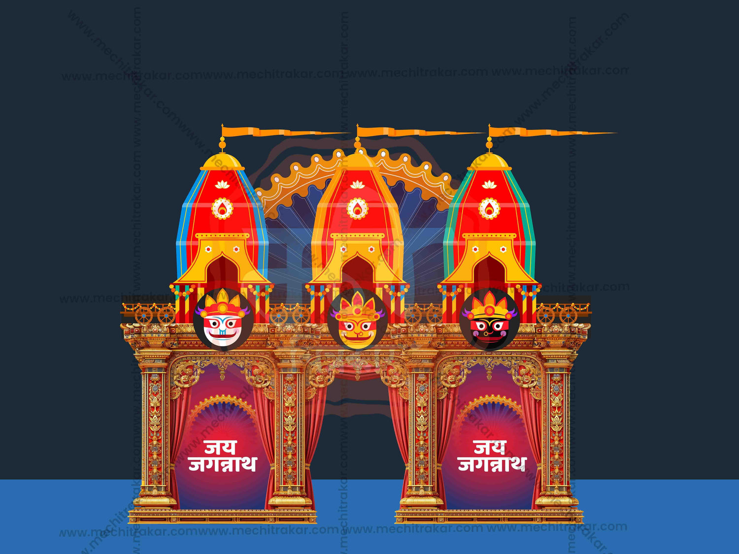 Jagannath Puri Temple Theme | Entry Arch and Kamaan Template | Editabl ...