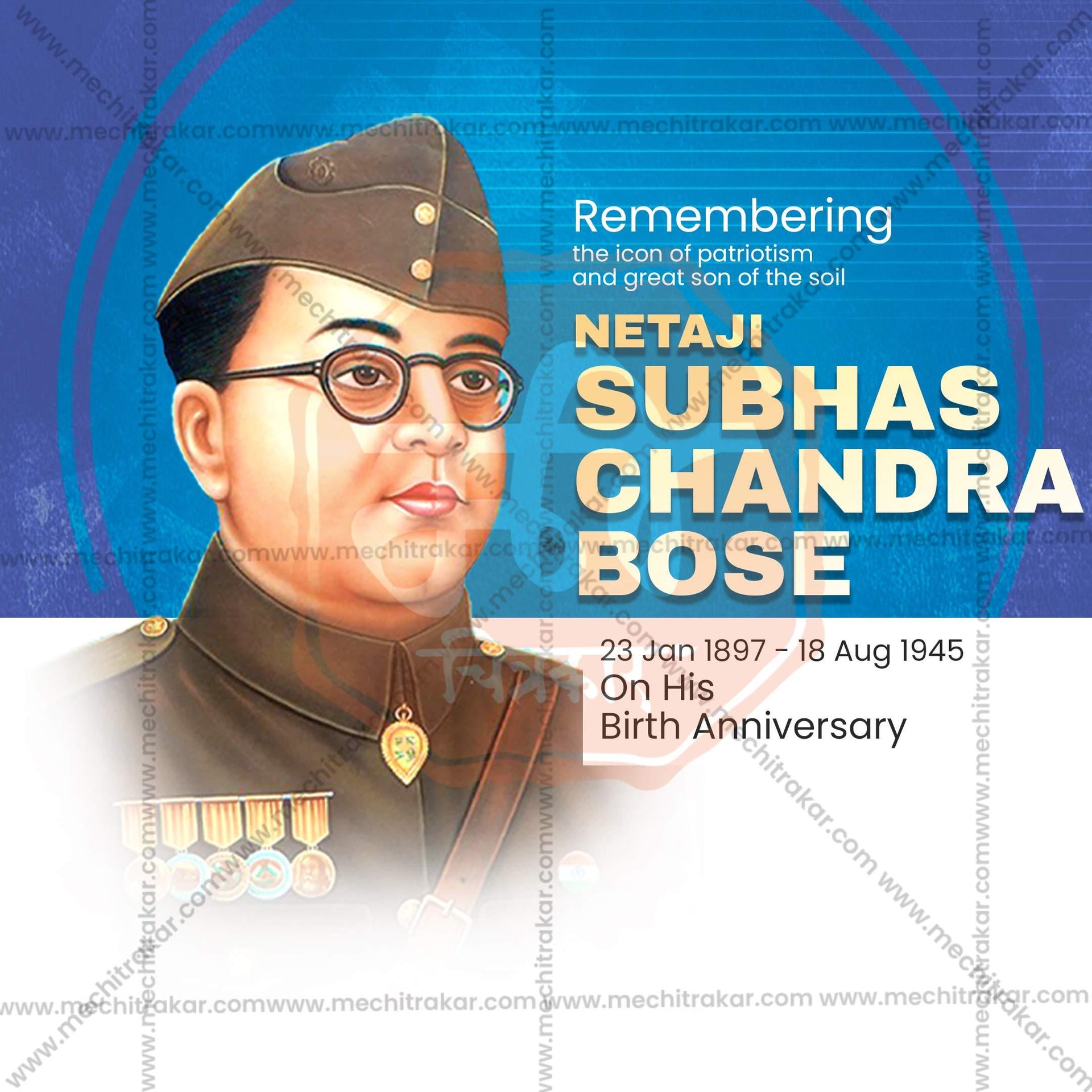 Netaji Subhas Chandra Bose Jayanti Social Media Template PSD & JPG Bun ...